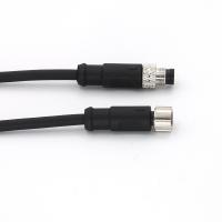 China M8 Shielded Cable Connectors Pre Assembled Straight Male 3 Pin A Code PVC for sale