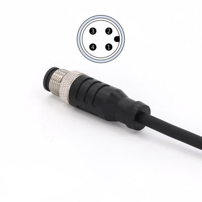 China Unshielded M12 Connector Male With Molded Cable Straight PVC Assembly 4 Pin for sale