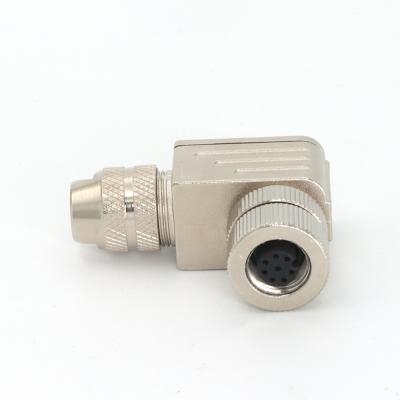 China Field Wireable Assembly M12 Connector 8 Pin Female Metal IP67 Industrial for sale