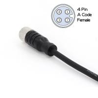 China Pre Assembled Cable M12 Connector 4 Pin IP67 Straight PVC IEC 61076-2-101 Black for sale
