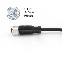 China Unshielded M12 5 Pin Female Connector Pre Assembled 5M Cable IP67 Straight PVC for sale