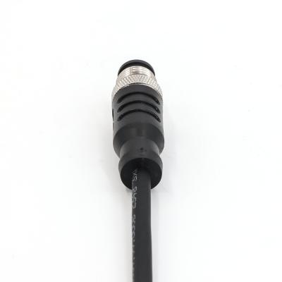 China M12 4 Pin Connectors 2M Pre-Assembled Cable Male Straight PVC CE Unshielded for sale