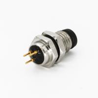 China PCB M8 Panel Mount Connector Straight A Coding Male 3/4/5/6/8Pin Front Mounting for sale