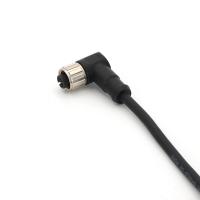 China M12 Female Connectors With Molded Cable Angled 3 Pin IP67 Black Color for sale