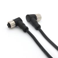 China PVC M12 Female Connectors 12 Pin Angled IP67 Black With Molded Cable for sale