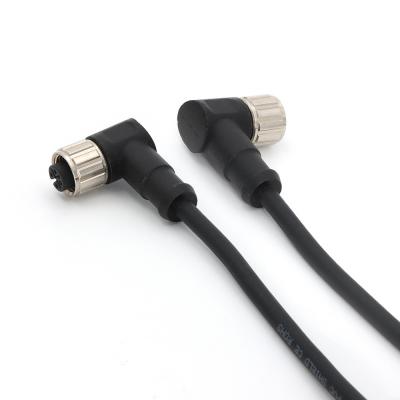 China PVC M12 Female Connectors 12 Pin Angled IP67 Black With Molded Cable for sale