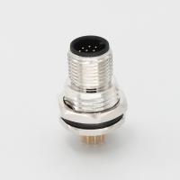 China Flange 12 Pin M12 Connector Panel Mount PCB Front Mounting IEC 61076-2-101 for sale