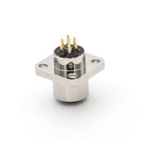 China M12 Panel Mount Connector Square Flange PCB Front Mounting 5 Pin Female A Code for sale