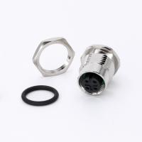 China Panel Mount M12 4 Pin Connector Flange PCB Version Front Mounting A Coding for sale