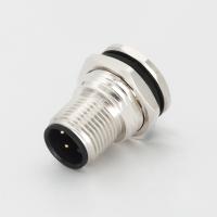 China IEC 61076-2-101 M12 Panel Mount Connector 3 Pin Male Straight Flange Connectors for sale