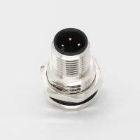 China IEC 61076-2-101 M12 Panel Mount Connector 3 Pin Male Straight Flange Connectors for sale