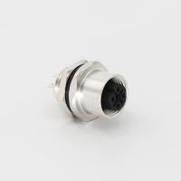 China Flange M12 Connector Female 5 Pin Panel Mounted Straight IEC 61076-2-101 for sale