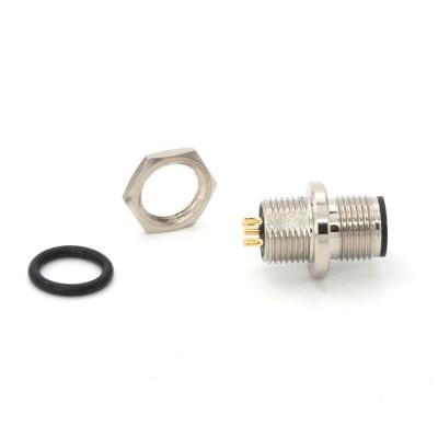 China Flange Panel Mount M12 Connector Male 5 Pin Female Rear Mounting IP67 for sale