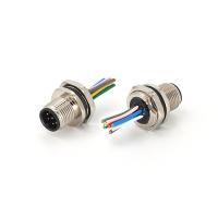 China Panel Mount M12 Connector Male Rear Mounting PCB Version M16 X 1.5 IP67 for sale