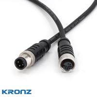 China M12 Circular Connector Female 1m Pre-molded Cable IP67 Waterproof 3 Pin A-coding for sale