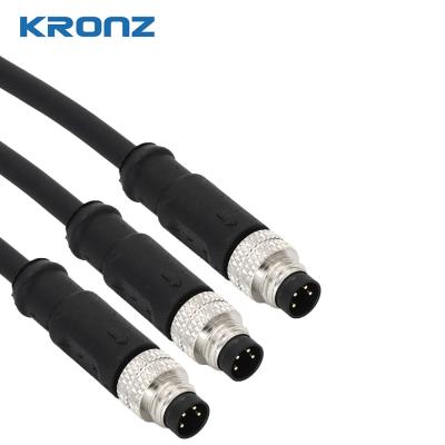 China IP67 Waterproof TPU M8 3-Pin Male Straight Connector for Unshielded Sensor Cable for sale