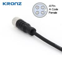 China M12 Connector with Pre-molded PVC Cable Unshielded Female 4A IP67 Circular Connector for sale