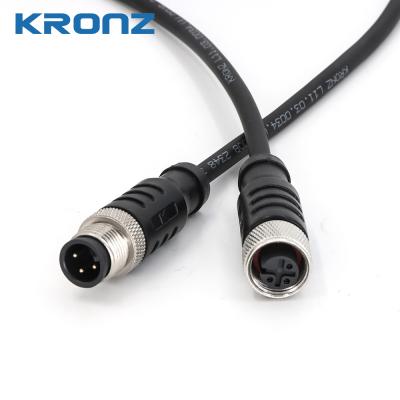 China M12 Connector with Pre-molded Cable 250V IP67 Gold-plated Contact for Automation Sensors for sale