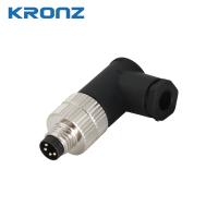 China M8 Connector Field-wireable Waterproof IP67 3 Pin A Code Angled Sensor Connector for sale