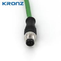 China M12 Connector IE Ethernet Dual Shield Cable 4 Pin PUR Green Drag Chain Wire Gauge for sale