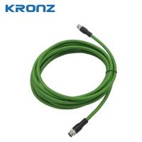 China M12 Lan Cable Connector 2×2×0.14,shielded 2×2×26AWG blueish green, PUR,drag chain, OD=6.2 for sale