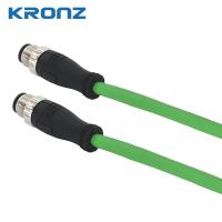 China IE Shield Cable M12 Connector 4 Pin D Coding Male Circular Connector for sale