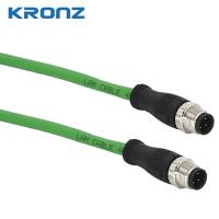 China M12 Connector 8 Pin Dual Shield PVC Blueish Green Lan Cable 4 X 2 X 26AWG OD=6.2 IE Cable for sale