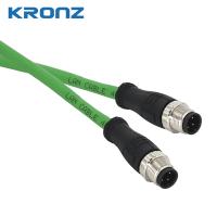 China M12 Connector with Pre-assembled IE Cable 5 Meter 4×2×0.14 Shielded 26AWG LAN 8 Pin for sale