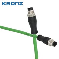 China M12 Connector IE Cable A-coding IEC 61076-2-101 LAN Connector with Pre-molded Cable for sale