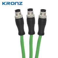 China M12 Connector IE Cable A-coding IEC 61076-2-101 LAN Connector with Pre-molded Cable for sale