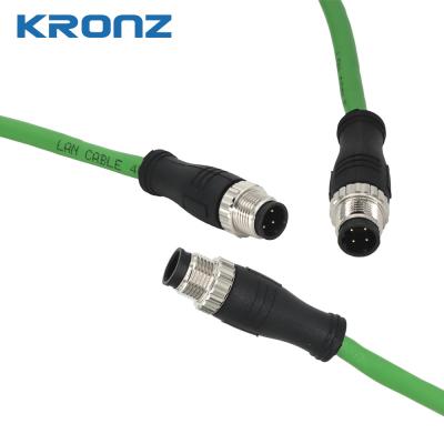 China LAN M12 Connector Waterproof IE Cable for Ethernet 8 Pin A-coding 4 x 2 x 26AWG PVC for sale