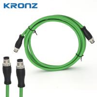 China M12 Ethernet/IP Shielded Cable Connector X Code 0.5A 50V Dual Shielded 24AWG PVC Cable for sale