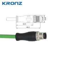 China M12 Connector Ethernet / IP Dual Shielded Cable X Code 0.5A 50V 24AWG PVC 5 Meter Cable for sale
