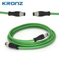 China M12 Lan Cable Connector For Ethernet / IP Dual Shield 4 X 2 X 24AWG Yellowish Green OD=8.0 for sale