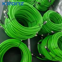 China M12 Ethernet / IP Connector Dual Shield 4 X 2 X 0.25 Yellowish Green PVC Cable 10 Meter for sale