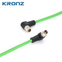 China M12 Connectors Ethernet/IP Angled Male PVC Drag Chain Shielded M12 8 Pin X Code Connector for sale