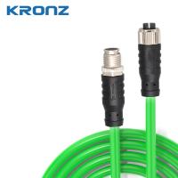 China M12 IE Connectors 8 Pin X Code Cat6A 26AWG Female To Male PVC Drag Chain Shielded for sale