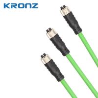 China M12 Connectors Cat6A 26AWG Female PVC Drag Chain Shielded X-coding 8pin Connectoer for sale