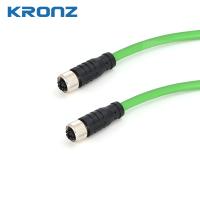 China M12 Connectors Cat6A 26AWG Female PVC Drag Chain Shielded X-coding 8pin Connectoer for sale