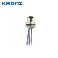 China M12 Aviation Socket Flange Gold-plated Connector Joint 5pin Welded Waterproof IP67 for sale