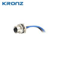 China M12 Aviation Socket Flange Gold-plated Connector Joint 5pin Welded Waterproof IP67 for sale
