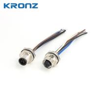 China M12 Aviation Socket Flange Gold-plated Connector Joint 5pin Welded Waterproof IP67 for sale