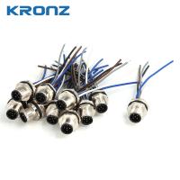 China M12 Connector Socket Panel Aviation Wire Connector 5 Pin Electrical Cable Shielded for sale