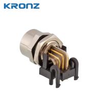 China M12 Angled Female Back Mount Socket PCB Type Panel Mount 3/4/5/6/7/8/12 Pin Connectors for sale