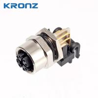 China M12 Angled Female Back Mount Socket PCB Type Panel Mount 3/4/5/6/7/8/12 Pin Connectors for sale