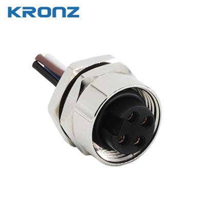 China 7/8'' Industrial Connector 100 Mating Cycles 4 Pin Female Sensor Circular Connectors for sale