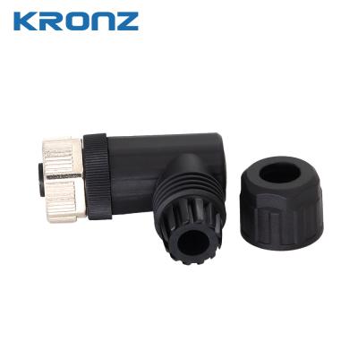 China M12 Female Circular Connectors Angled IP67 Field Wirable Assembly 8-pin Connector for sale