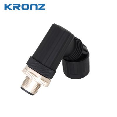 China M12 Sensor Connector 4 Pin Aviation Plug 250V Angled Circular Connectos Resistance ≤5mΩ for sale