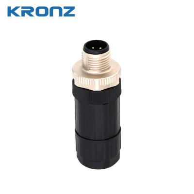 China Industrial M12 Circular Connector With Rated Current 4A 250V Screw Connect A-code 4-pin for sale
