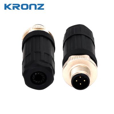 China M12 Connector 60V Voltage Straight 5-pin A Code Field-wirable Circular Connectors for sale